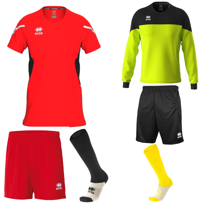 ERREA CORINNE WOMENS KIT BUNDLE RED BLACK WHITE – Team Sport Direct