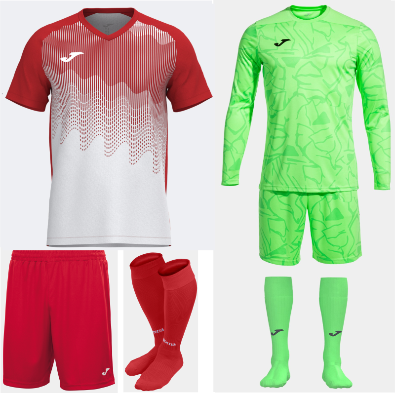 Joma Tiger VI Kit Bundle White Red – Team Sport Direct