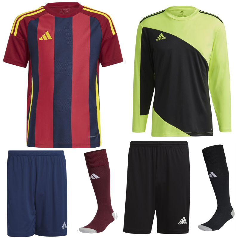 ADIDAS STRIPED 24 KIT BUNDLE MAROON NAVY YELLOW – Team Sport Direct