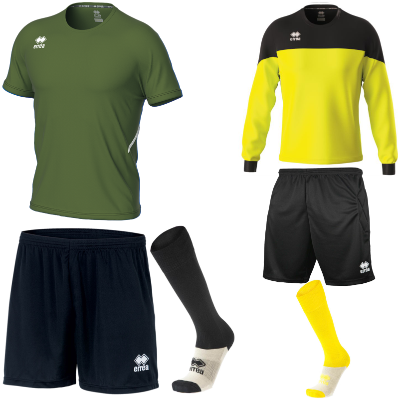 ERREA MARVIN SS KIT BUNDLE MILITARY GREEN – Team Sport Direct