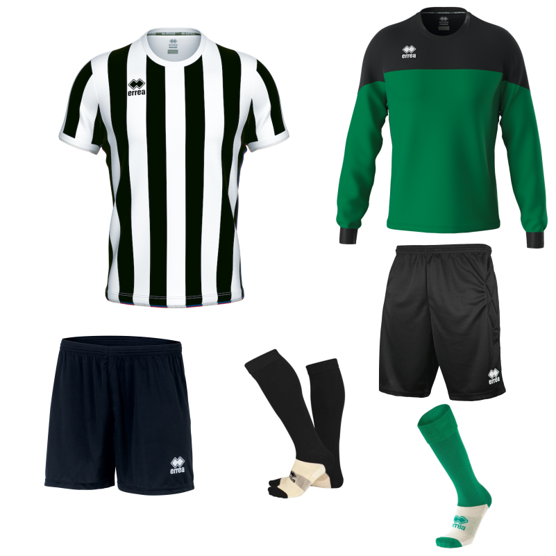 ERREA STRIP SS KIT BUNDLE BLACK WHITE – Team Sport Direct