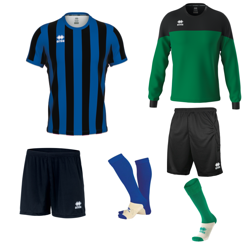 ERREA STRIP SS KIT BUNDLE BLACK BLUE – Team Sport Direct