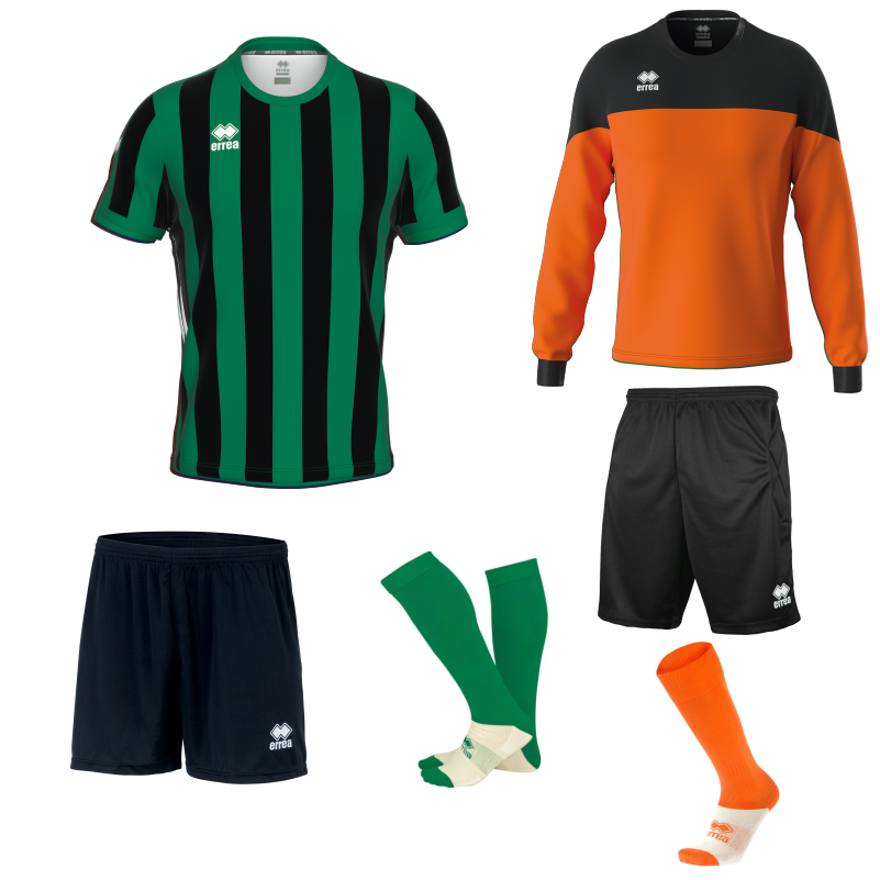 ERREA STRIP SS KIT BUNDLE BLACK GREEN – Team Sport Direct