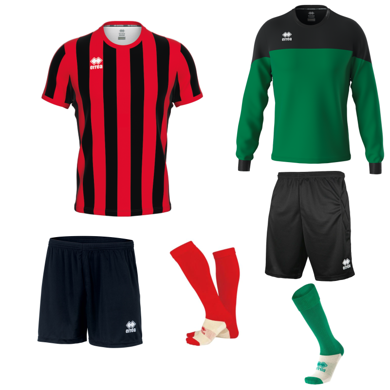 ERREA STRIP SS KIT BUNDLE BLACK RED – Team Sport Direct