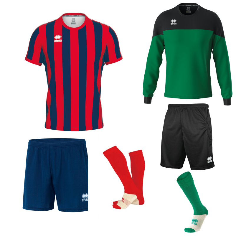 ERREA STRIP SS KIT BUNDLE NAVY RED – Team Sport Direct