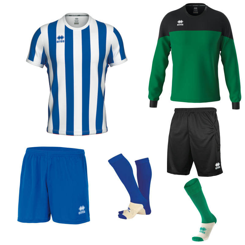 ERREA STRIP SS KIT BUNDLE BLUE WHITE – Team Sport Direct