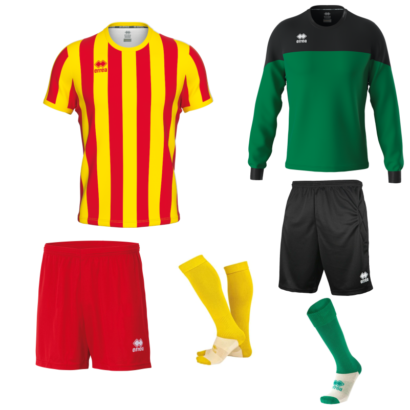 ERREA STRIP SS KIT BUNDLE RED YELLOW – Team Sport Direct