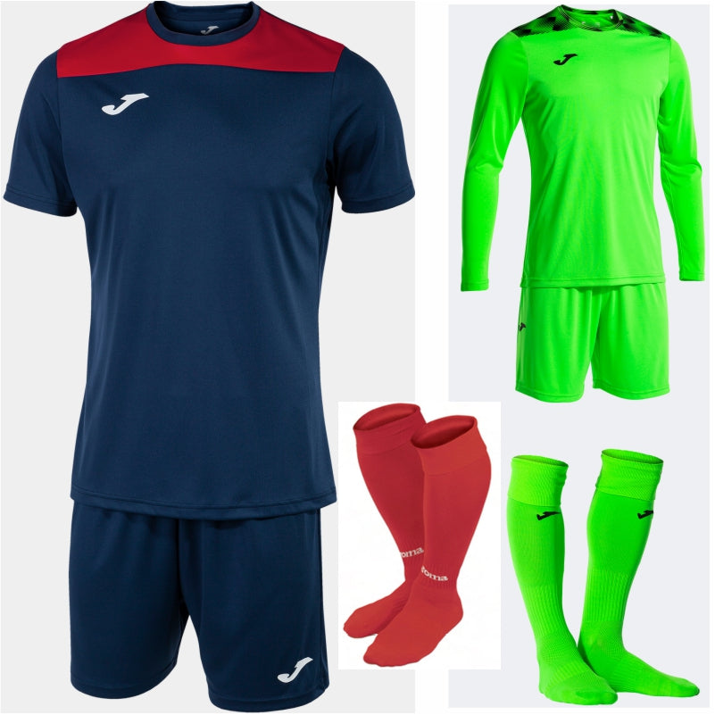 JOMA PHOENIX II SS KIT BUNDLE DARK NAVY/RED – Team Sport Direct