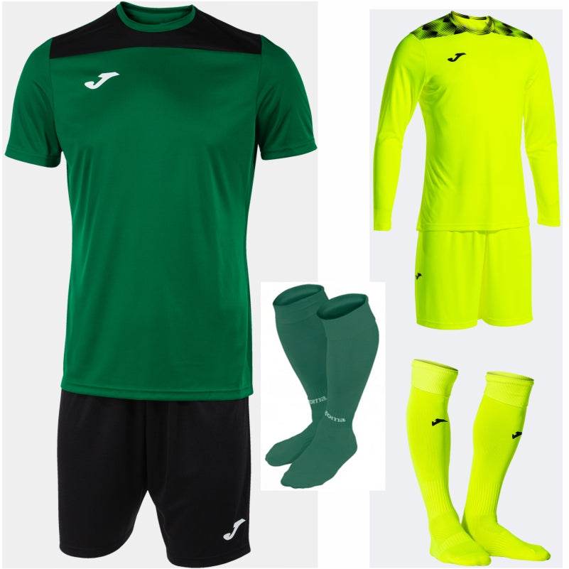JOMA PHOENIX II SS KIT BUNDLE GREEN MEDIUM/BLACK – Team Sport Direct