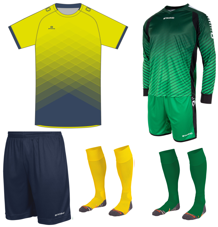 STANNO ALTIUS SS KIT BUNDLE YELLOW NAVY – Team Sport Direct