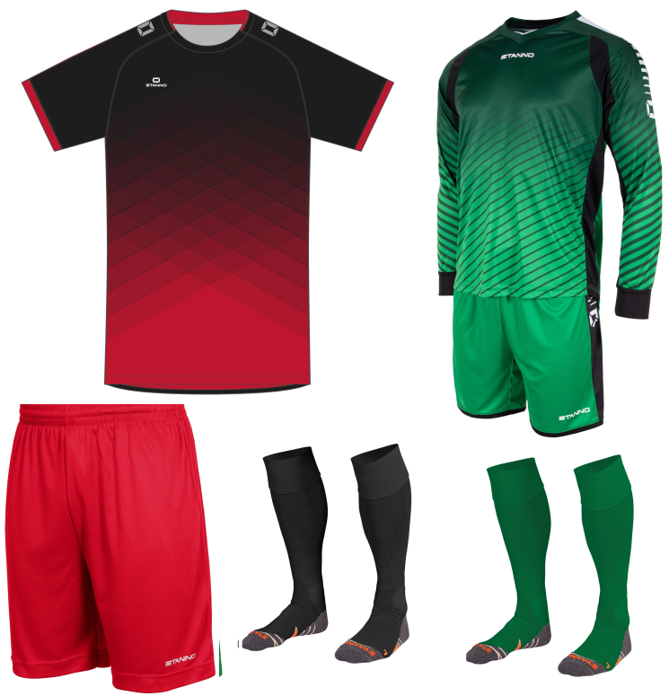 STANNO ALTIUS SS KIT BUNDLE BLACK RED – Team Sport Direct