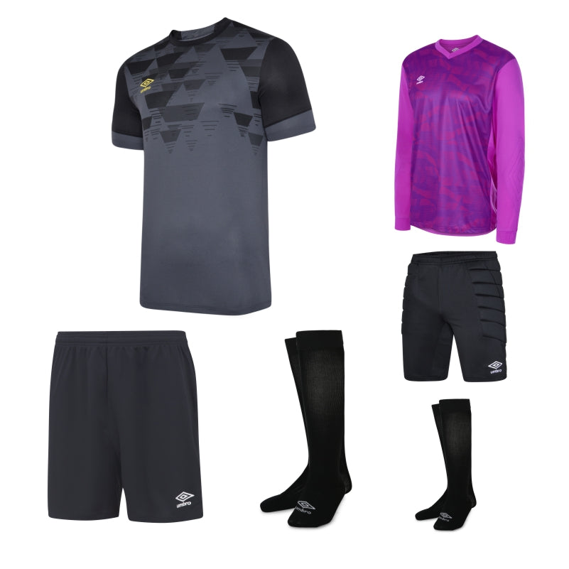 Umbro Vier SS Kit Bundle Carbon/Black – Team Sport Direct