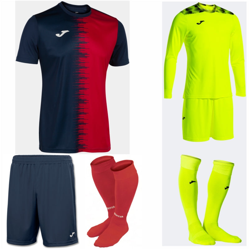 JOMA CITY II SS KIT BUNDLE DARK NAVY/RED – Team Sport Direct