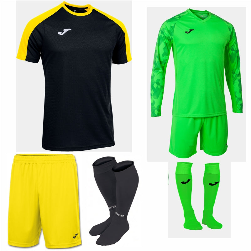 JOMA ECO-CHAMPIONSHIP SS KIT BUNDLE BLACK/YELLOW – Team Sport Direct