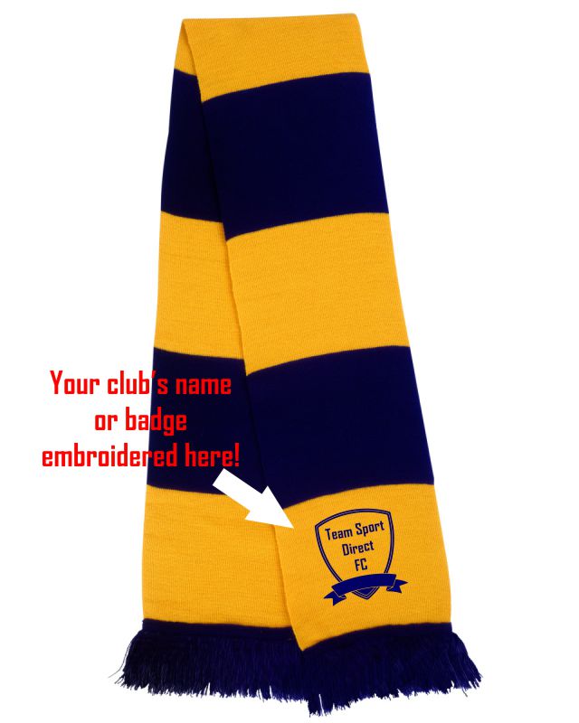 Embroidered Team Scarf Navy/Gold – Team Sport Direct