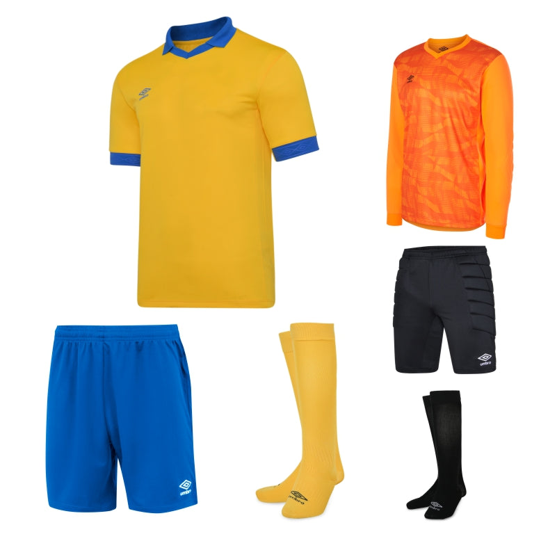 Umbro Tempest SS Kit Bundle Yellow/Royal – Team Sport Direct